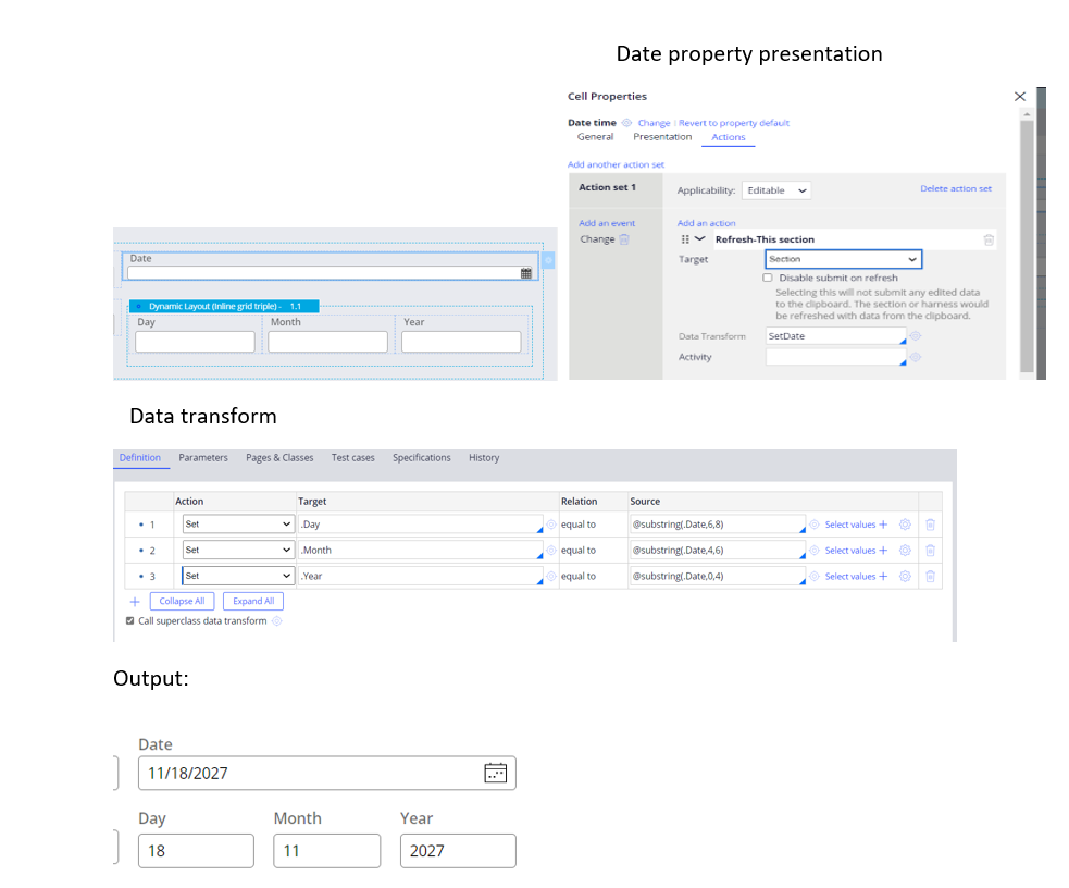 Date in three different text box | Support Center
